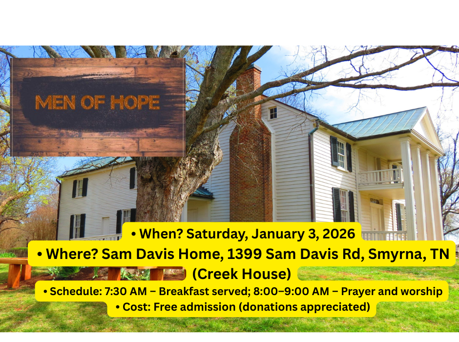 Join Us This Saturday, Jan 3rd: Smyrna Men of Hope Gather for Third ...